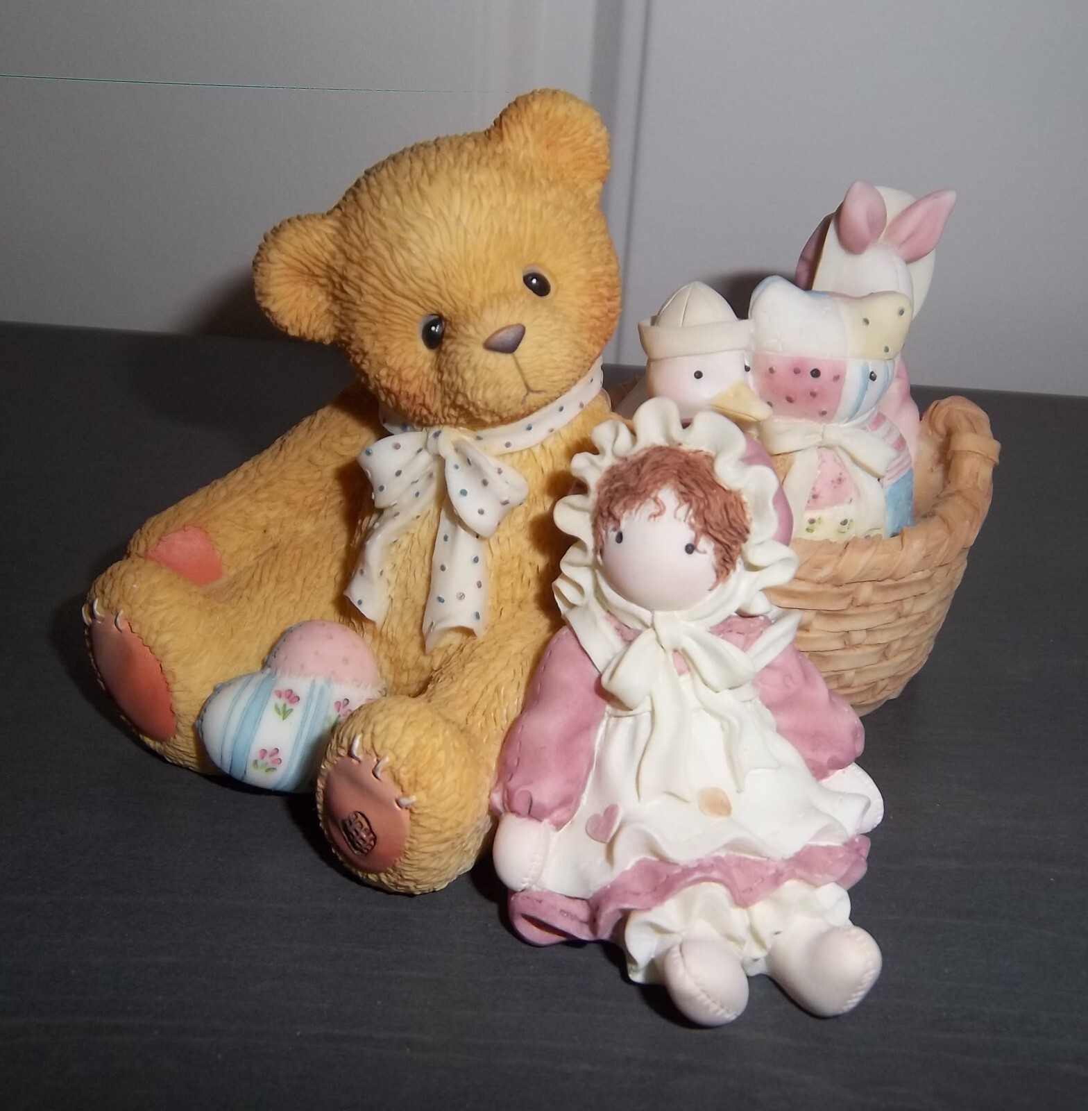 ENESCO Cherished Teddies RANDY Bear w Basket of Toys Figurine ~ 1998 ...