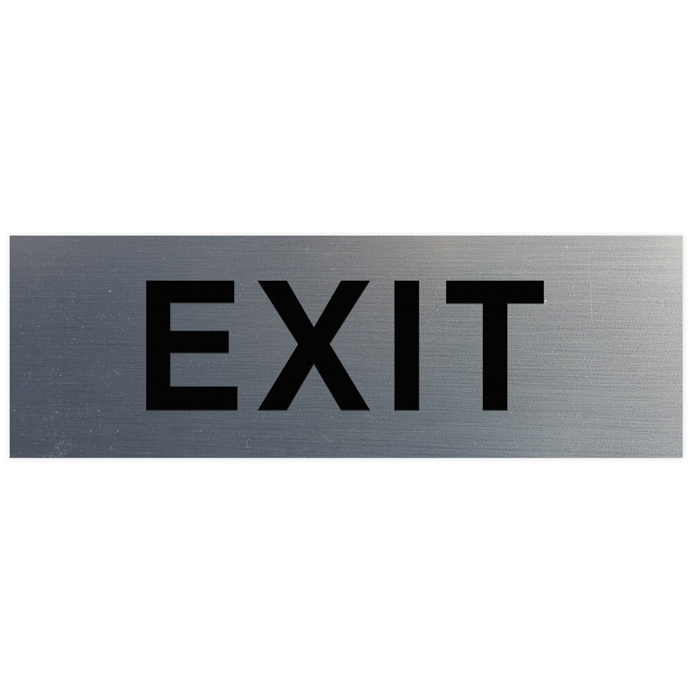 Basic EXIT Door / Wall Sign - Silver - Medium | eBay