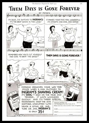1934 Ingrams Shaving Cream "Them Days Is Gone Forever" by Posen Vintage ...