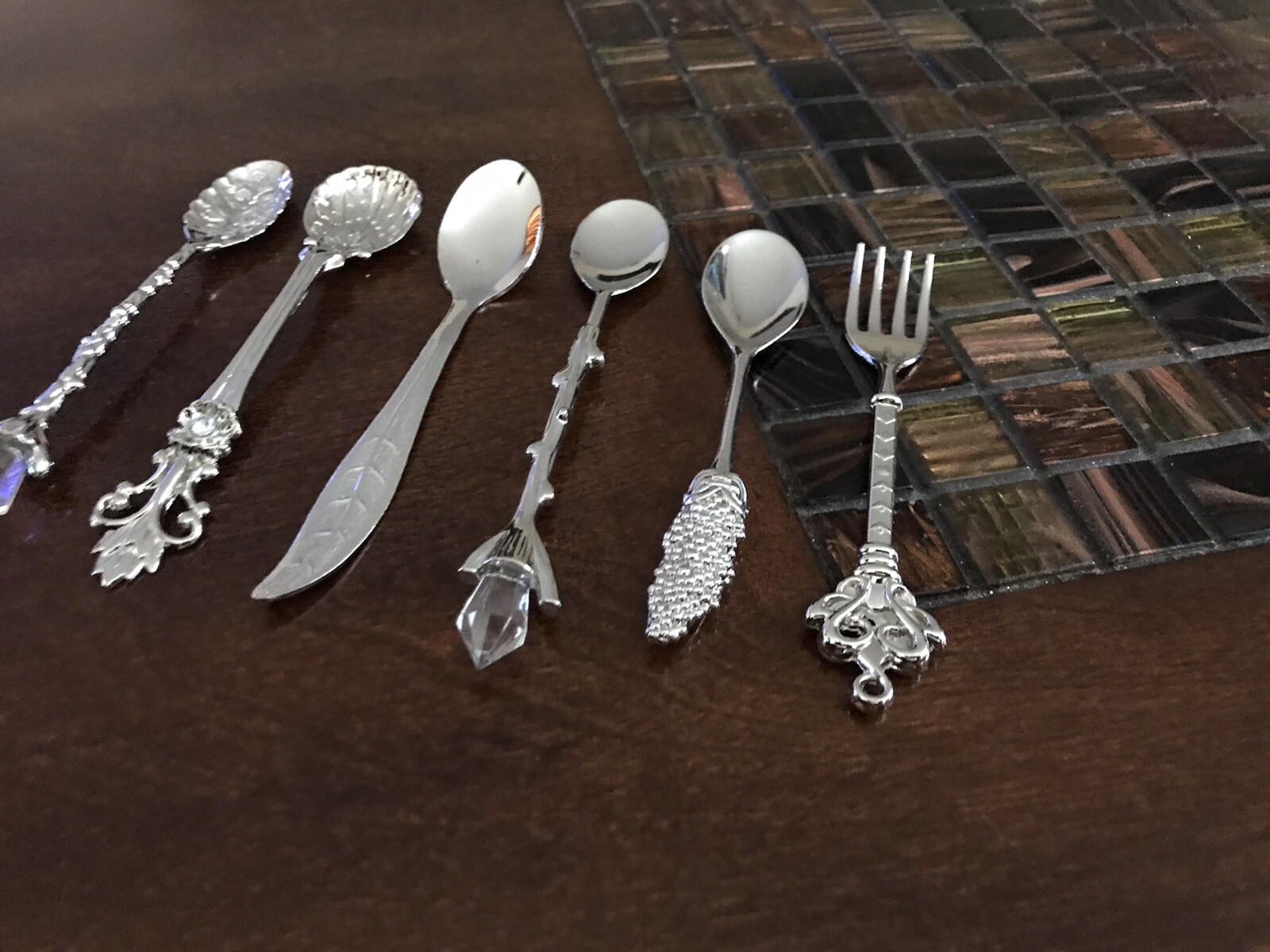 Royal Antique Style Sugar Tea Spoon Set Cutlery Spoon Fork Tea Party ...