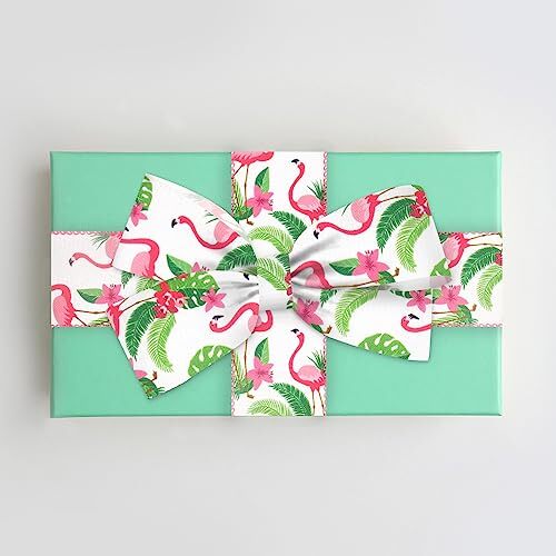 2 Rolls Summer Tropical Ribbons for Crafting Hawaiian Luau Party Wired ...