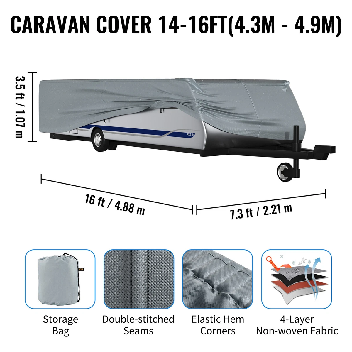 VEVOR Pop Up Camper Cover, Fit For 12'-14' Trailers,, 51% OFF