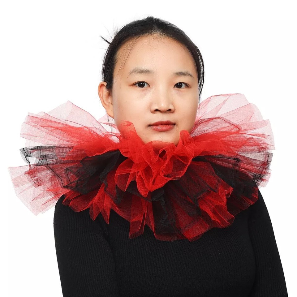 2pcs Victorian Neck Ruff Medieval Elizabethan Ruffle Collars Clown ...