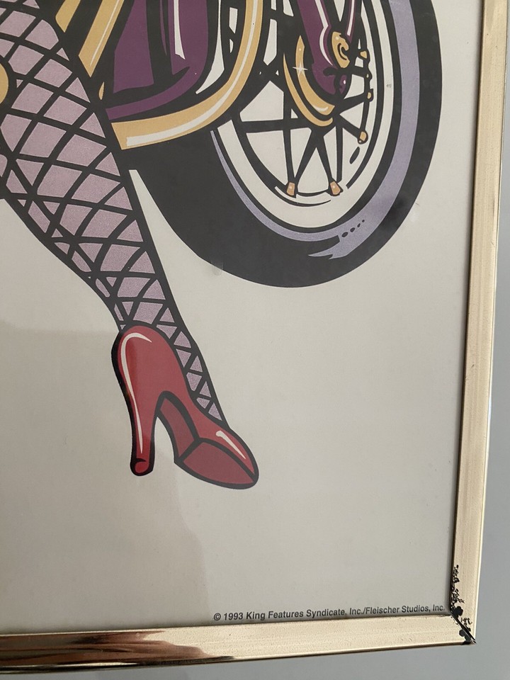 Betty Boop Vintage 90’s Motorcycle Framed 1993 Poster Harley Davidson ...
