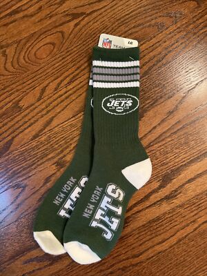 New York Jets Mens Green NFL Team Crew Socks Large | eBay