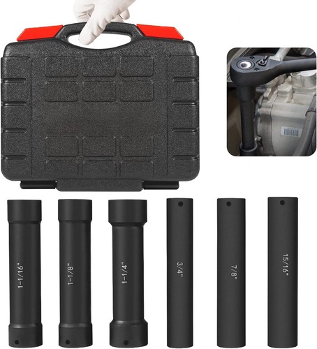 1/2 Inch Drive Extended Length Extra-Deep Length Impact Socket Set with ...