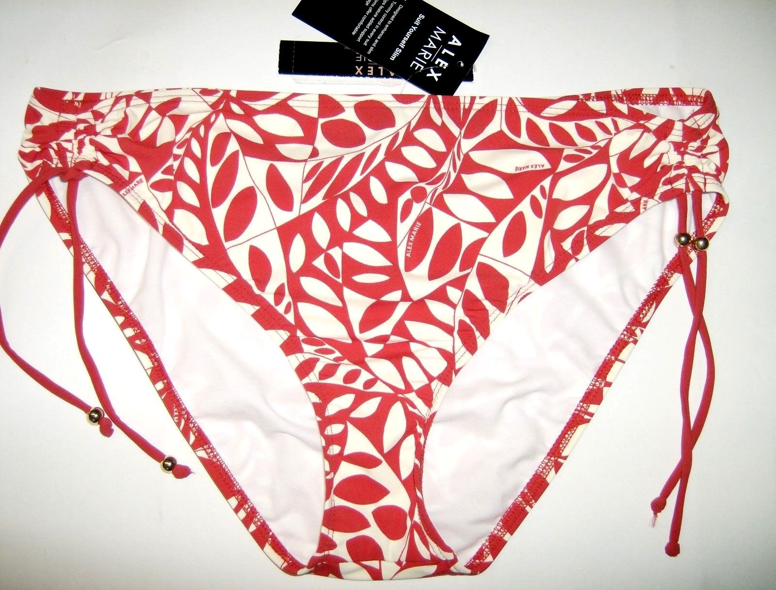 New Alex Marie Swim Bikini Bottom Red/White Size 10 | eBay