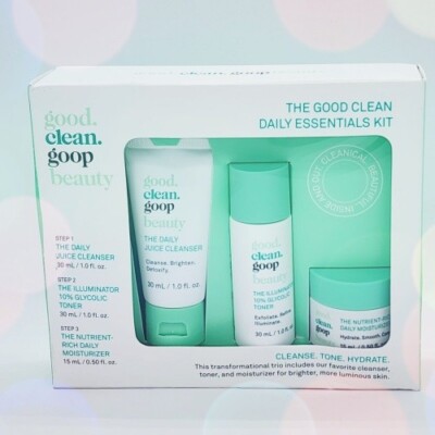 Good Clean Beauty Juice Cleanser Glycolic Toner Moisturizer Set Daily ...