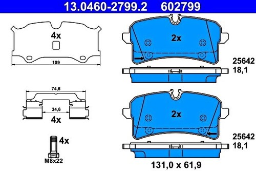 ATE Disc Brake Pad Set For PORSCHE Macan 95B 95B698451 | eBay