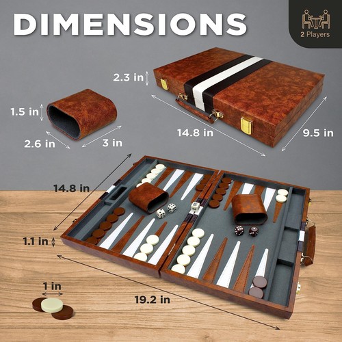 Large Backgammon Sets for Adults - Classic Board Games for 2 Players Adults a... | eBay