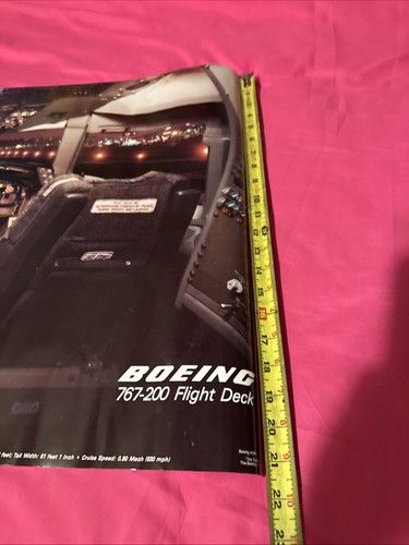 762-200 Flight Deck Poster Original 1983 Boeing Commercial Airplanes 32 ...