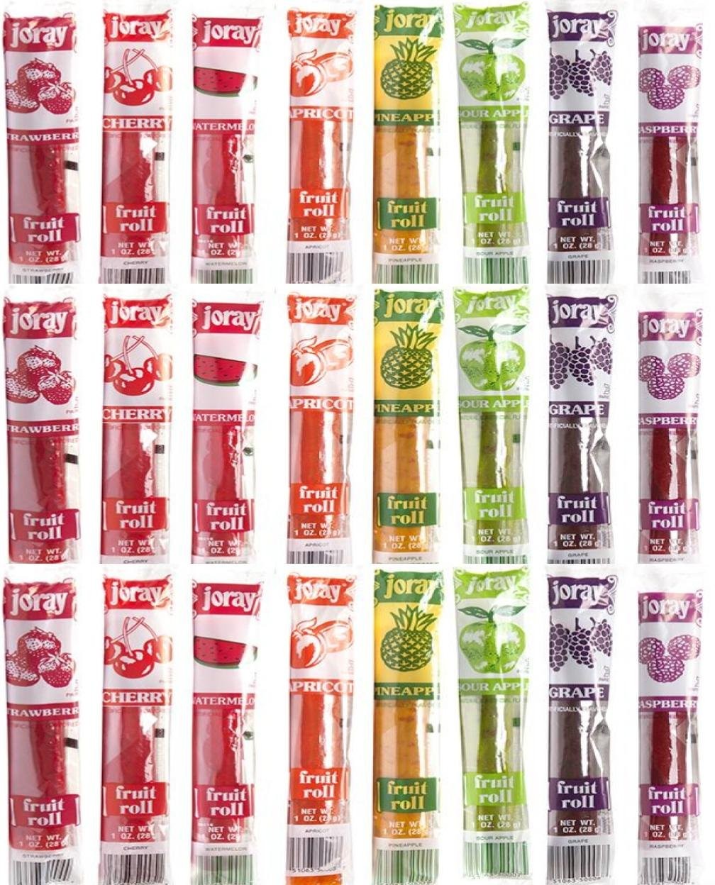 Joray fruit Roll Variety Pack (8 flavors) 24-count, .75 ounce package ...