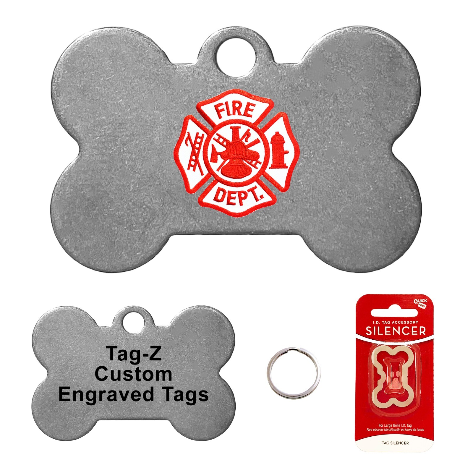 FIREFIGHTER MALTESE - CUSTOMIZED - PET TAG - BONE Shape - Tag-Z Dog ...