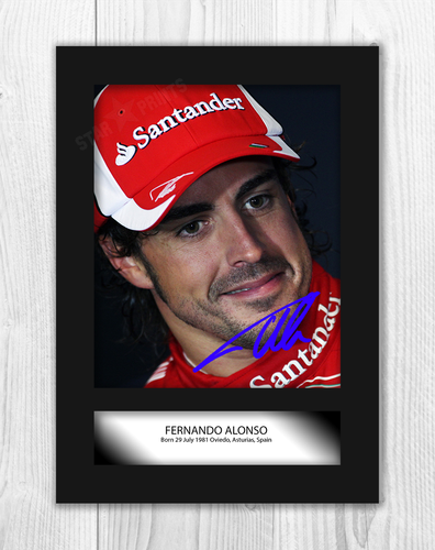 Fernando Alonso (1) A4 signed mounted photograph picture poster. Choice ...