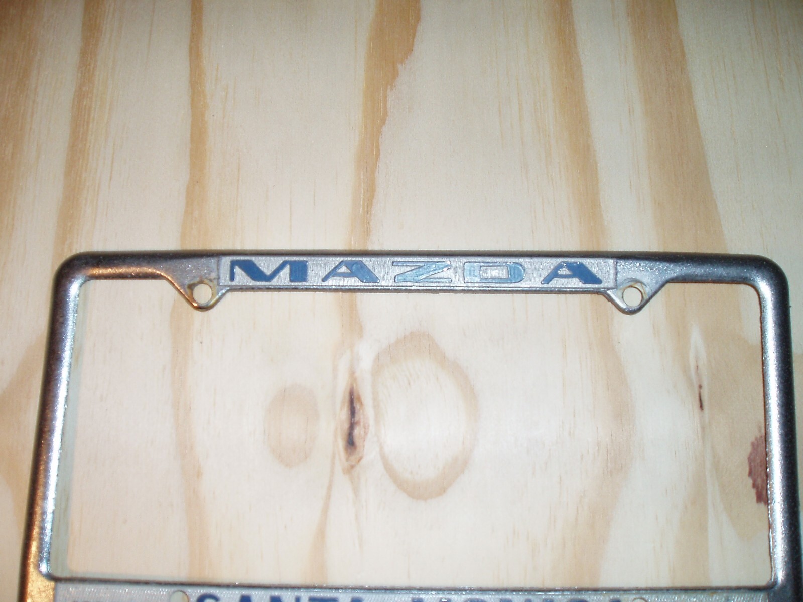 VINTAGE MAZDA LICENSE PLATE FRAME MAZDA SANTA MONICA early 70's **METAL ...