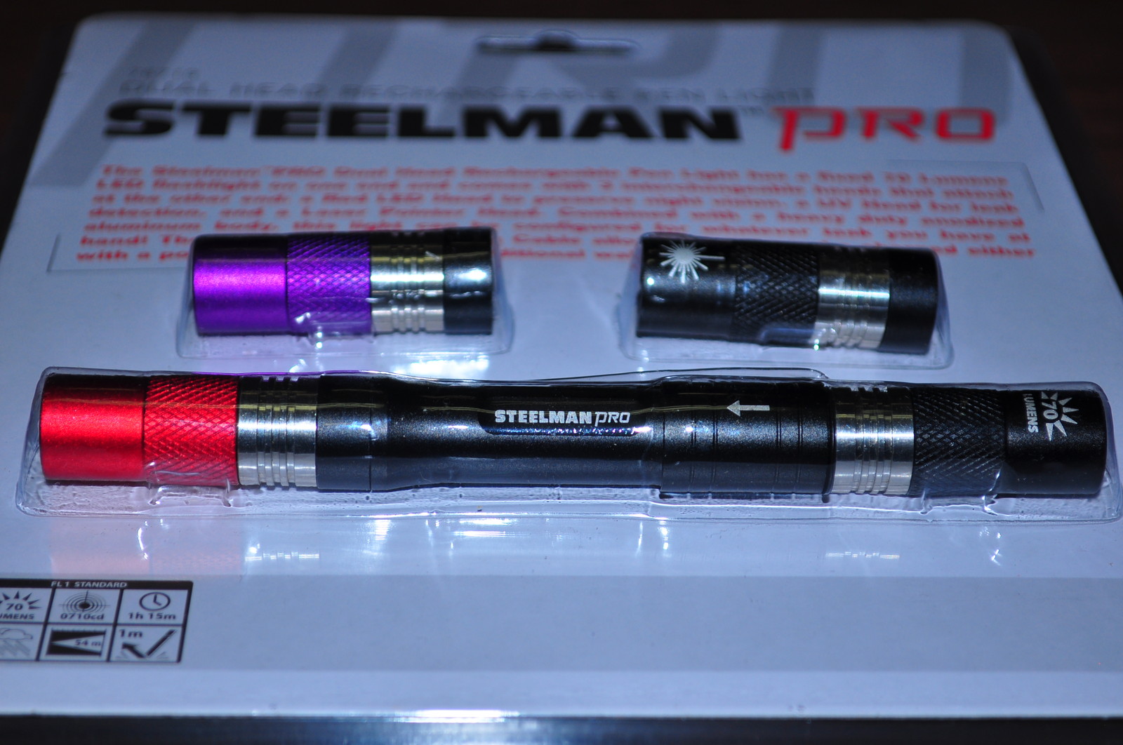 Dual Head Rechargeable pen light Steelman Pro 78719- UV and bright ...