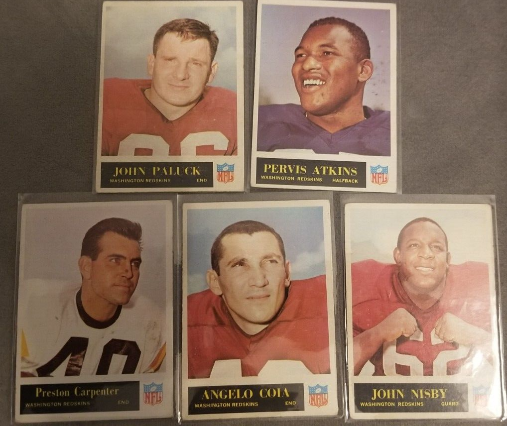 1965 Philadelphia Football Lot of 5, WASHINGTON REDSKINS cards | eBay