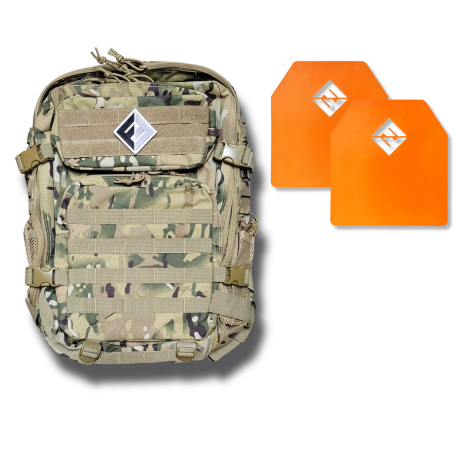 F&F STEEL Tactical Fitness Backpack with Weight Plates for Rucking and ...