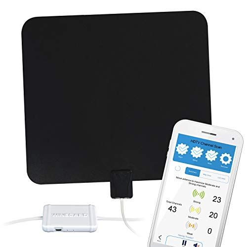 Winegard Flatwave Amped Pro HDTV Indoor Antenna with Bluetooth Signal ...