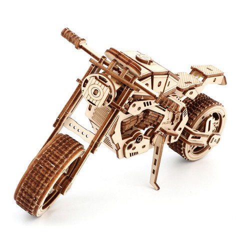Wood Motorcycle Moving Model Mechanical 3D Wooden Puzzle DIY Building ...