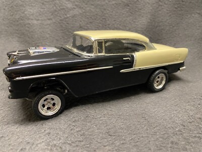 Monogram '55 Chevy Bel Air Gasser Street Machine Built 1:24 Model Black ...