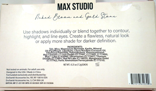Max Studio Eyeshadow Naked Bloom & Gold Stone Palette 18 Colors 0.25 oz ...