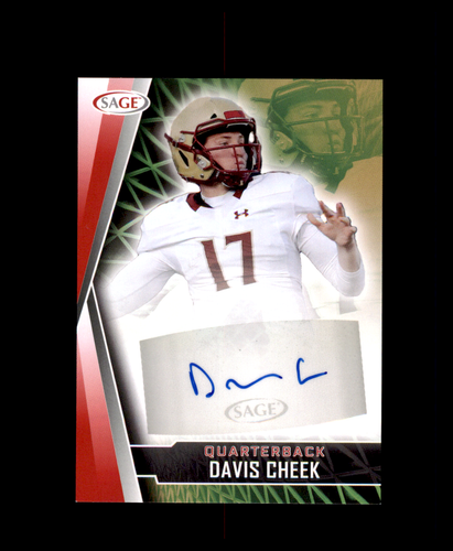2022 SAGE HIT Autographs Red #ADC2 Davis Cheek RC Auto Elon Panthers ...