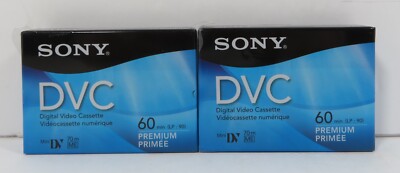 2 Sony DVC Digital Video Mini DV Premium Cassette Tape - 60 Minutes LP ...