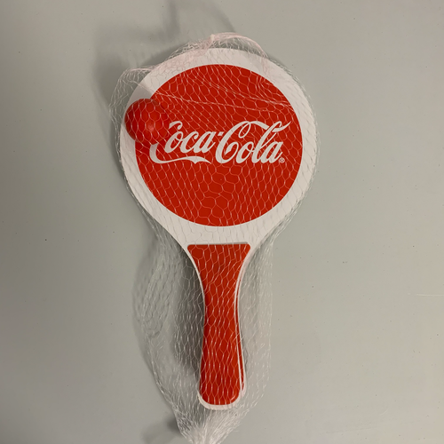 Wooden Coca Cola Coke Ping Pong Paddle Bats And Ball In Netting | eBay