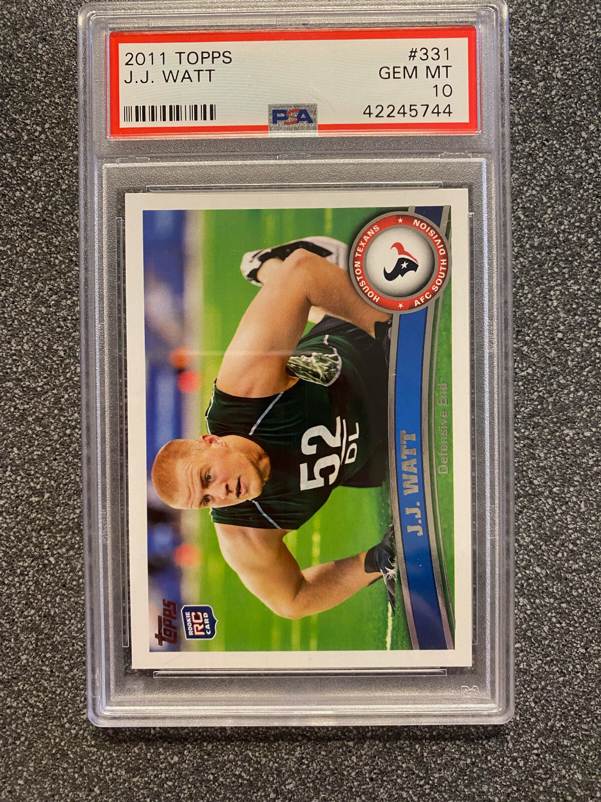 2011 Topps J.J. Watt #331 Rookie RC Football Card PSA 10 Gem Mint | eBay