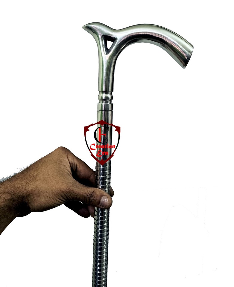 Steeliness Steel Aluminum Tactical Walking Cane The Remarkable V Handle ...