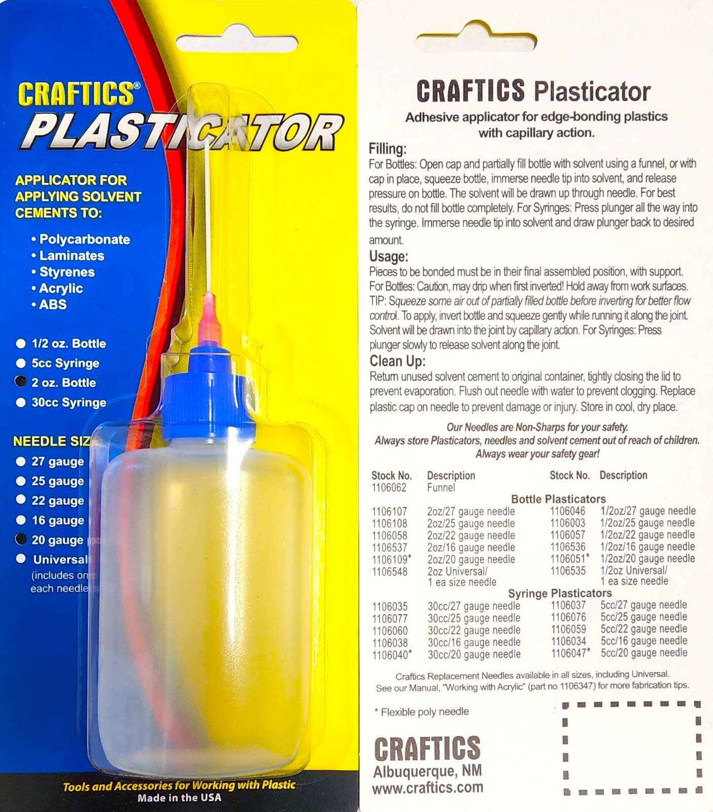 Craftics 2oz Solvent Applicator with 20 Gauge Flexible Needle | eBay