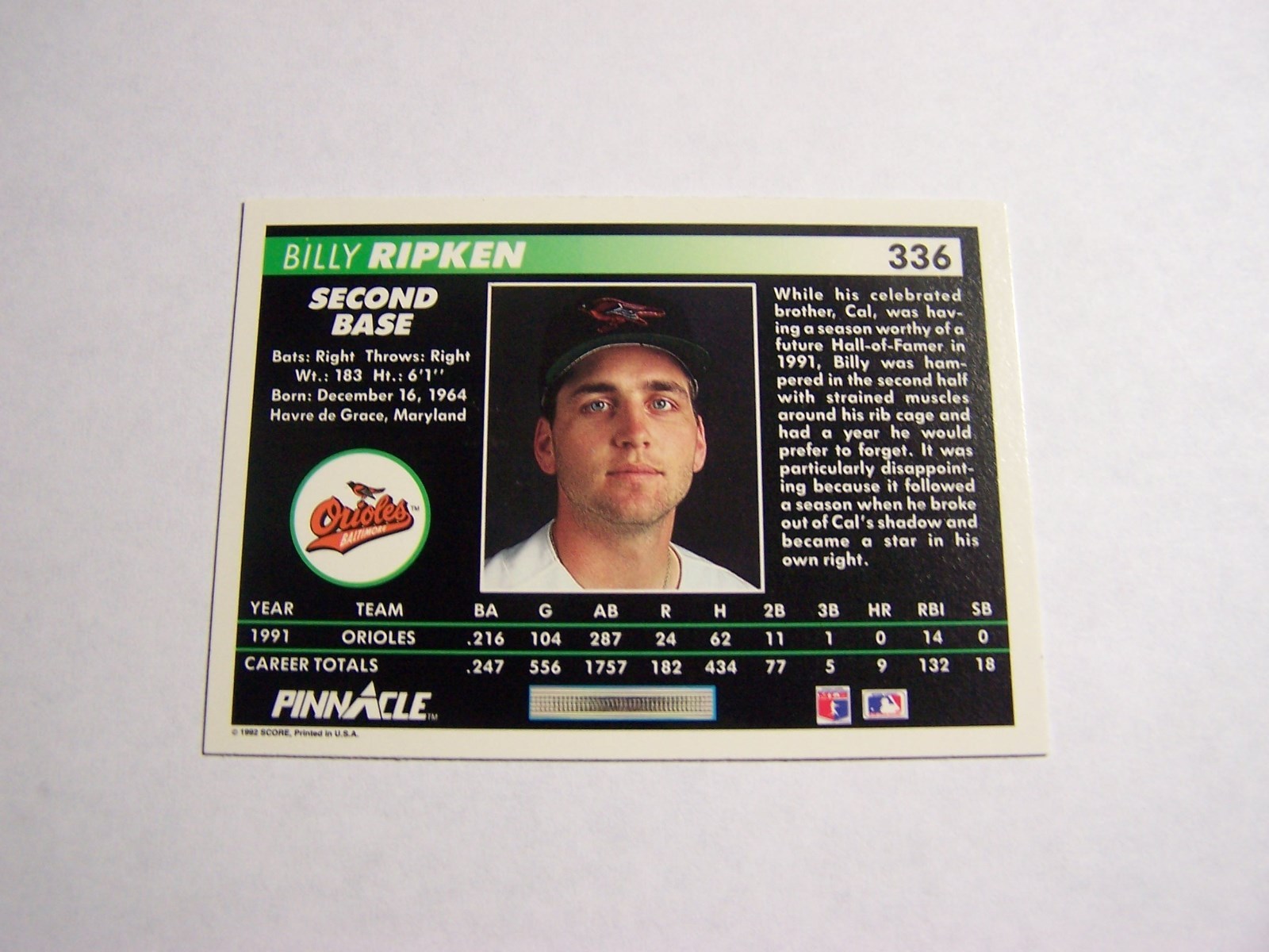 Billy Ripken Card #336 | eBay