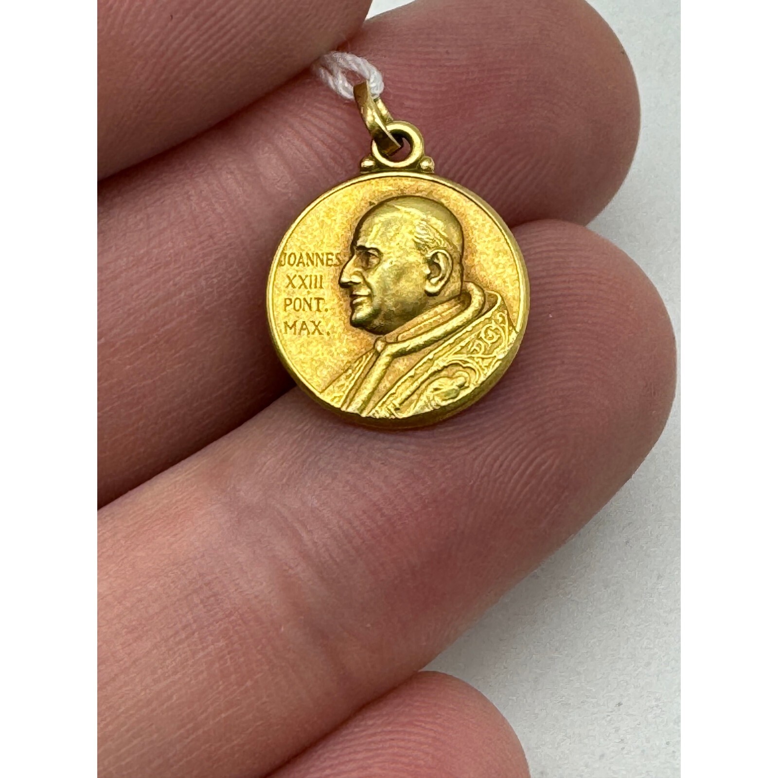 14k Yellow Gold Pope John 23rd XXIII Pendant Charm - Gem