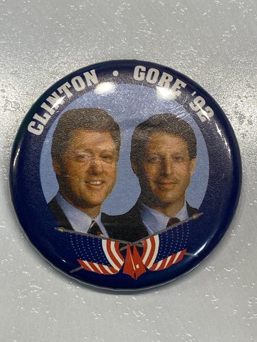 Vintage 1992 Clinton & Gore Political Democratic Campaign Button Pin | eBay