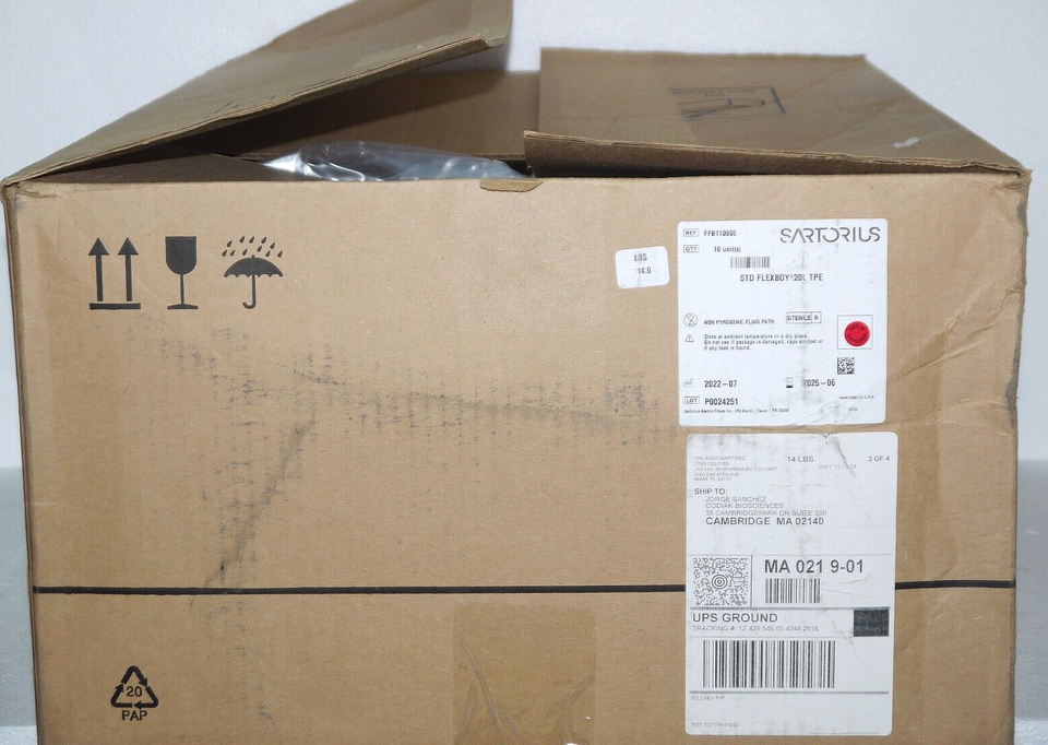 Sartorius FFB110906 Flexboy 2D Bag Tri-Clamp MPC 20 L Exp 2025-06 10 ...