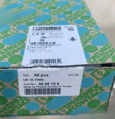50pcs Phoenix Contact UK 10-TWIN 3005196 Connecting terminal | eBay