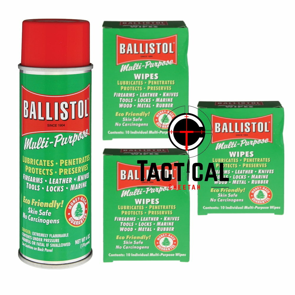 Ballistol Multi-Purpose Wipes ( 30 wipes) 1 Can of 6 oz Spray Gun ...