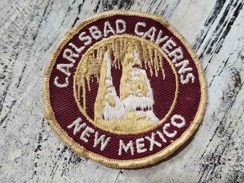 CARLSBAD CAVERNS New Mexico Vintage Caving Souvenir Round Embroidered ...