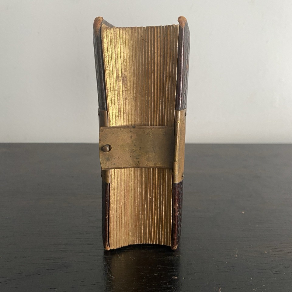 Antique Victorian Leather Photo Album Brass Closure With 8 Tintypes | eBay