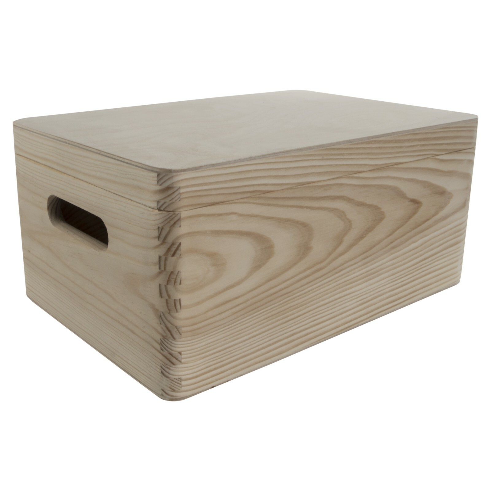 Wooden Storage Box with Lid and Handles / Pinewood Chest Trunk ...