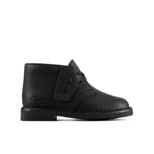BNIB Clarks Originals Toddler Boys DESERT BOOT 2 Black Leather Desert ...