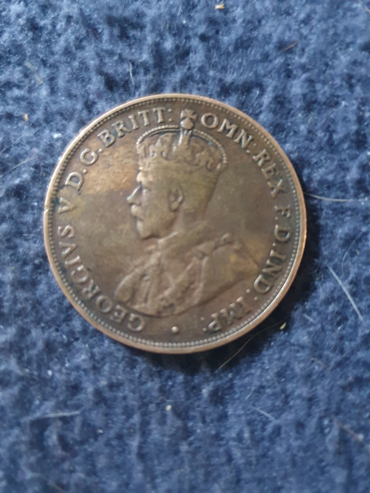 AUSTRALIA 1920 PENNY " RARE " DOUBLE DOT with 6 PEARLS & CENTER DIAMOND ...