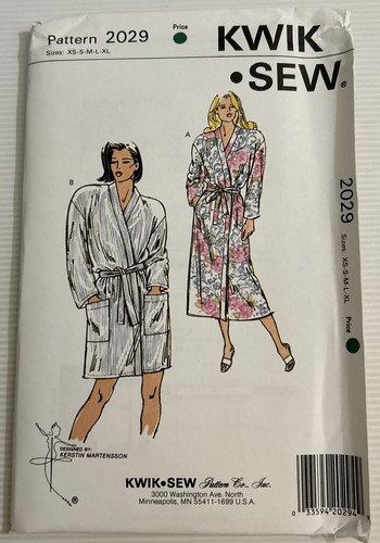 Kwik Sew 2029, 90s Sewing Pattern Sizes: XS-S-M-L-XL Wrap Robe / Bath ...