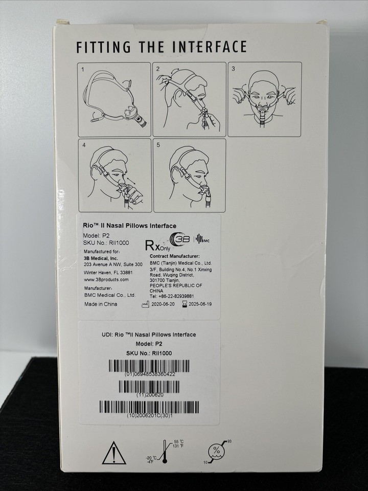 BMC 3B Rio II Nasal Pillows Interface Model P2 Small Medium Large ...