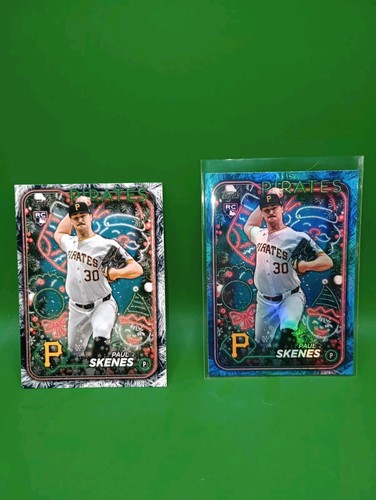 2024 Topps Holiday Paul Skenes Rc Blue Foil SP Tree Parallel And ...