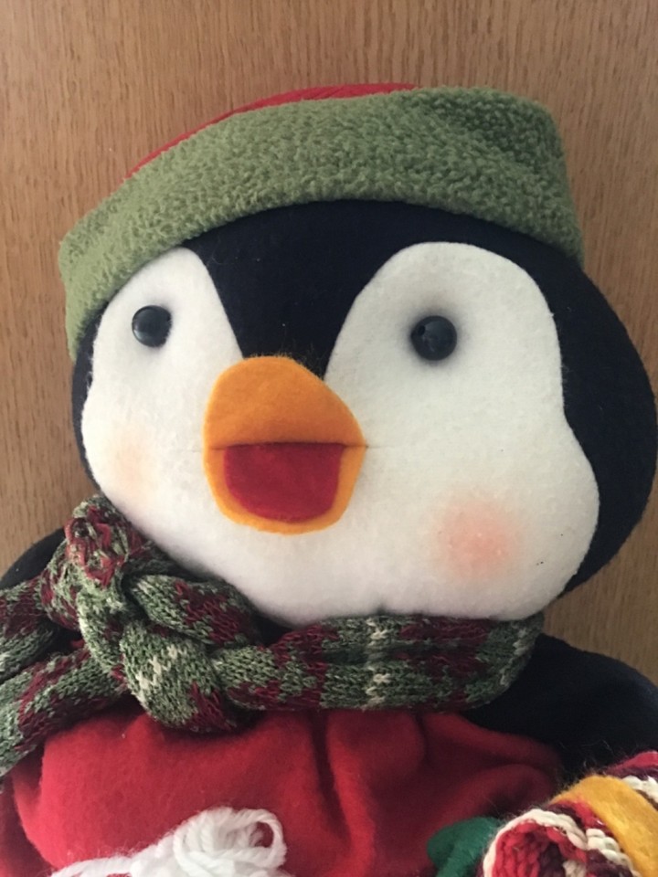 Christmas Penguin Holiday Stuffed Animal Plush Door Greeter Decoration ...