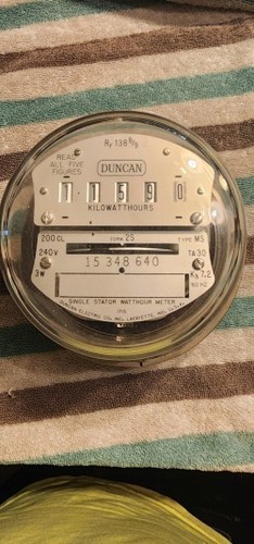 duncan electric meter 240v 3w form 2s type MS TA30 Kh 7.2 | eBay