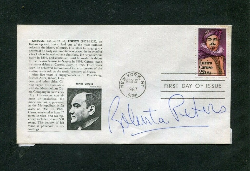 Original Autograph ROBERTA PETERS Opera Singer Colotura Soprano on FDC ...