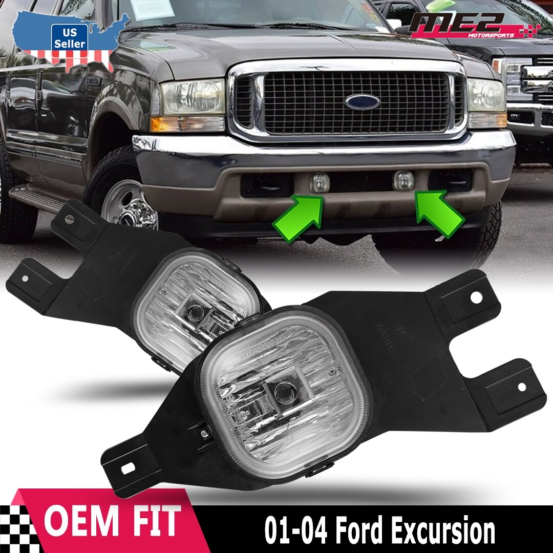 Fog Lights Fits 2001-2004 Ford Excursion Bumper Driving Lamps Clear ...